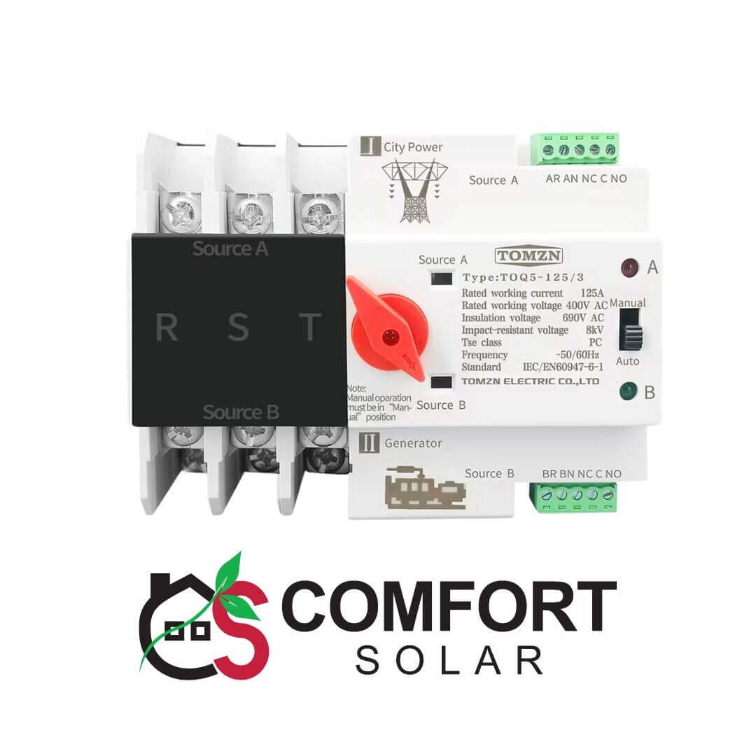 TOMZN Din Rail ATS Dual Power Automatic Transfer Switch - Comfort Solar